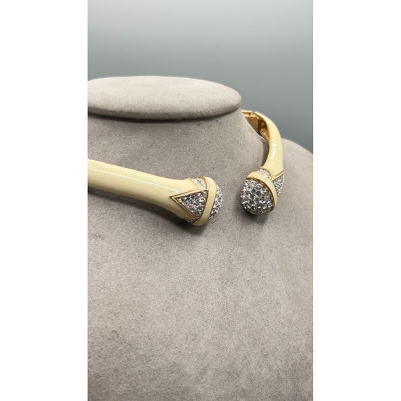 Signed CINER Collar Necklace Articulated Hinged Cream… - Gem