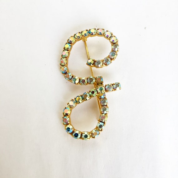 G Rhinestones Brooch Initial Pin - Gem