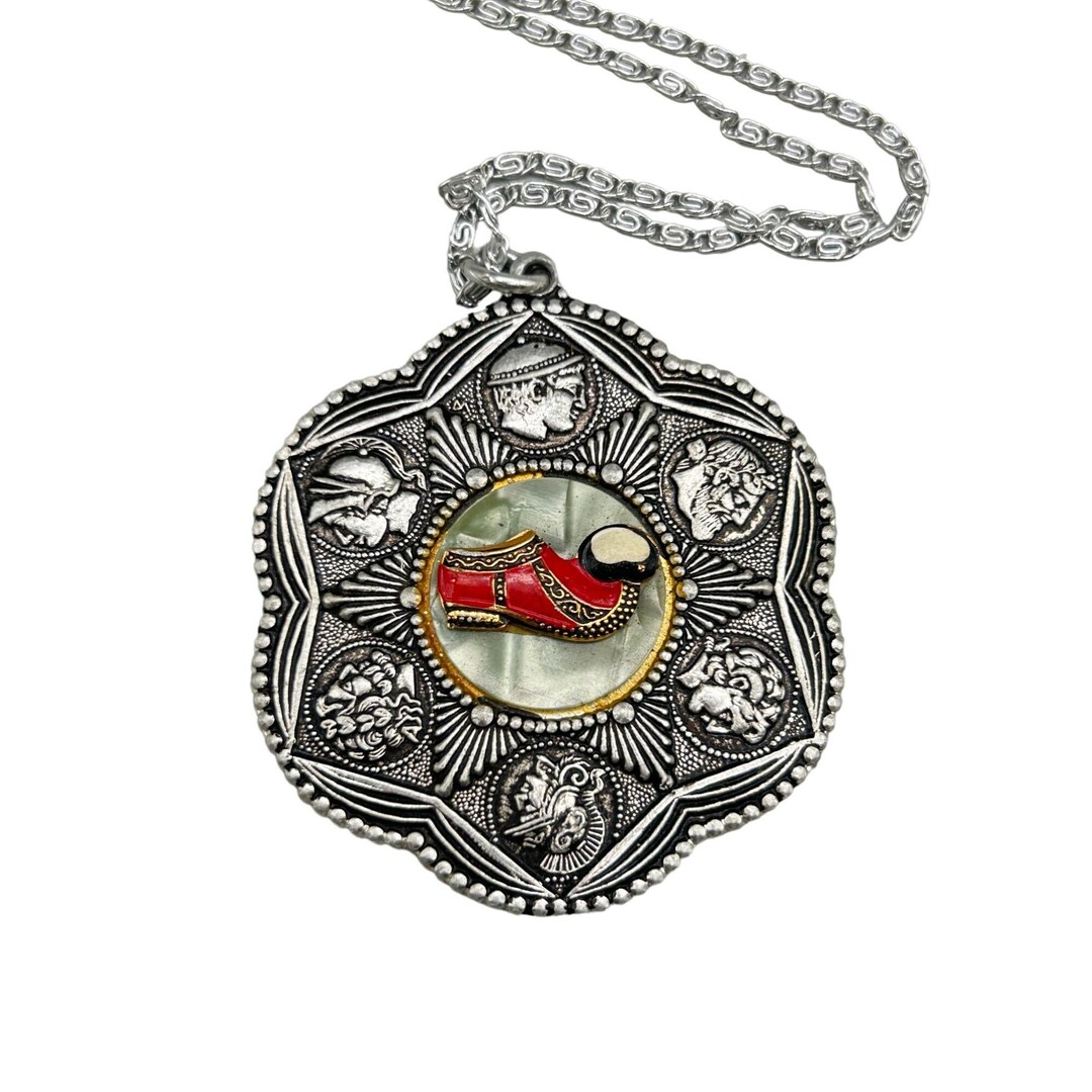 Vintage 1970s Athens Parthenon Souvenir Pendant Necklace Reversible ...