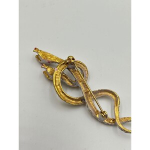 Vintage Signed ART Double Snakes Pin Brooch Arthur Pepper White Enamel ...