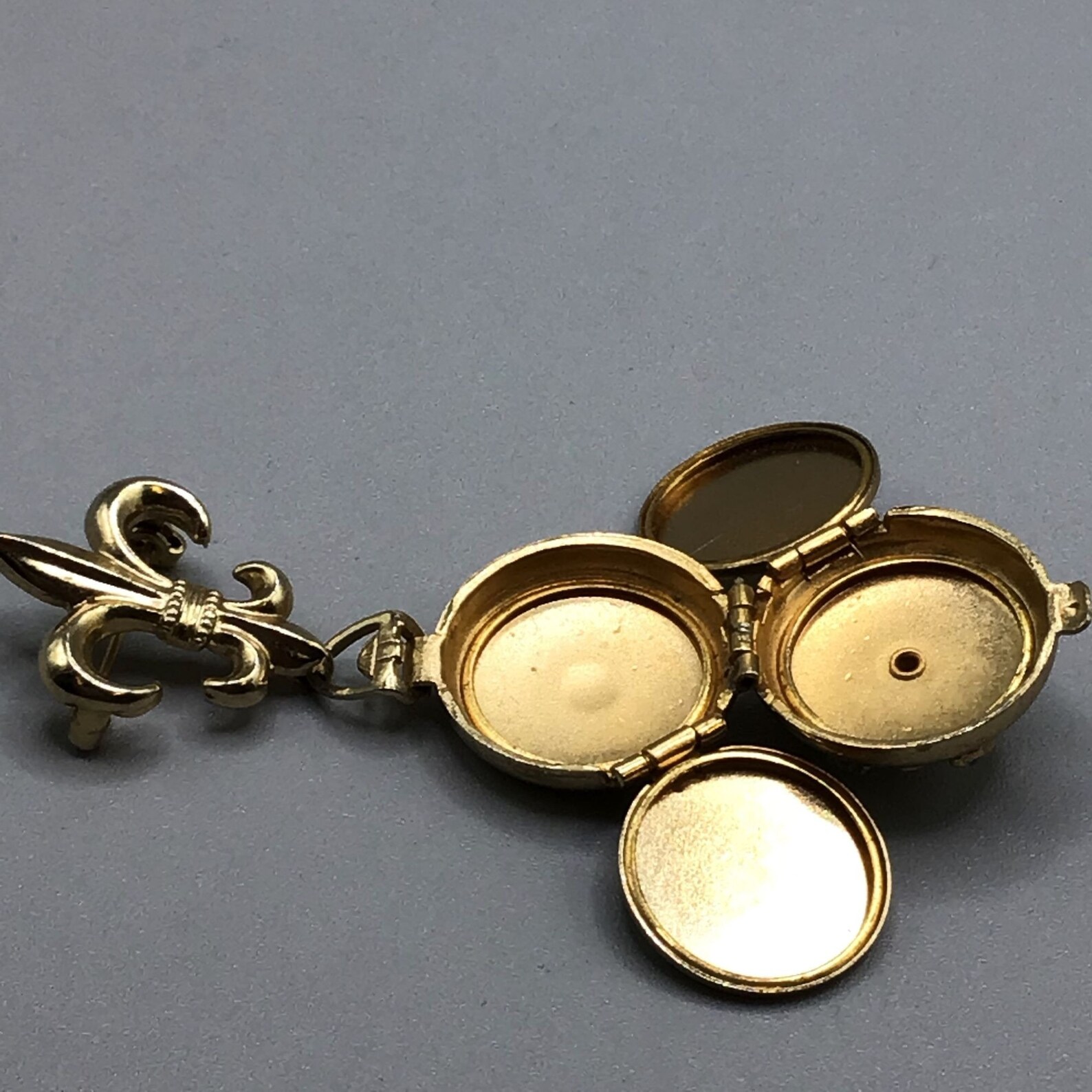 Coro Locket 4 Ways Photo Holder Gold Tone Dangle Blue - Etsy