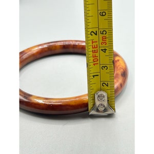 Vintage Bakelite Bangle Bracelet Cylinder Shape Rounded Tubular Brown ...