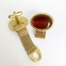 Mid-century Plastic Cufflinks Brown Gold Tone Mesh Men Accessories Gift ...