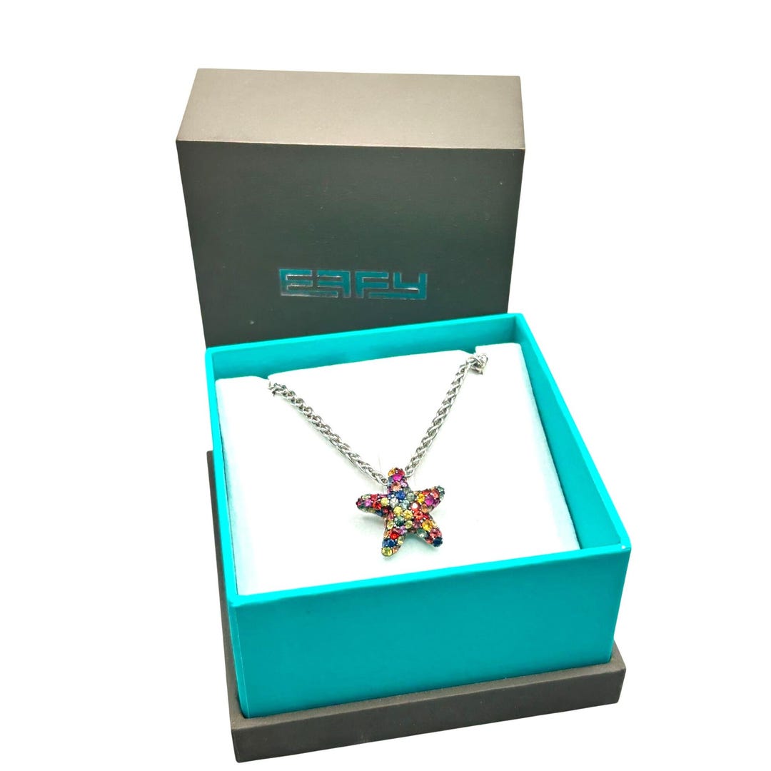 EFFY Retired Starfish Necklace Sterling Silver 925 Genuine Multicolor ...
