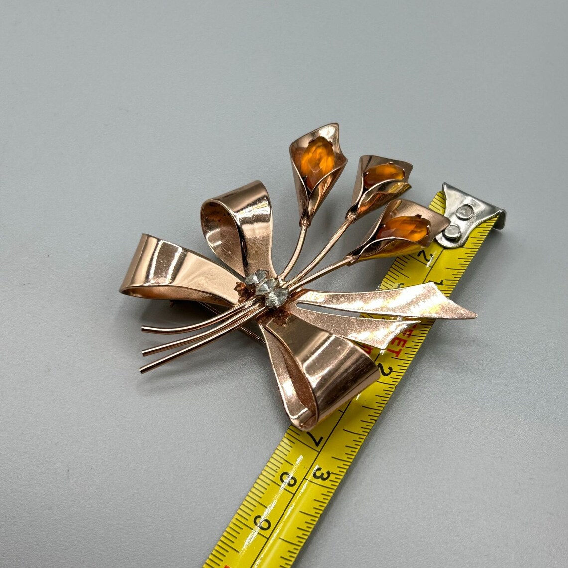 Sterling Corocraft Coro Pegasus Pin Brooch Flower Calla Lily Rose Gold ...