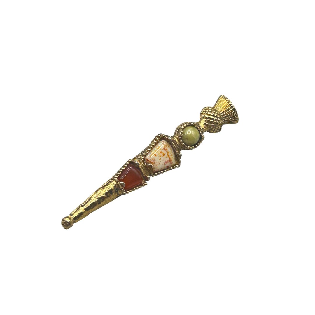 JACOBITE DIRK Pin Brooch Dagger Mid-century Costume Scottish Kilt Pin ...