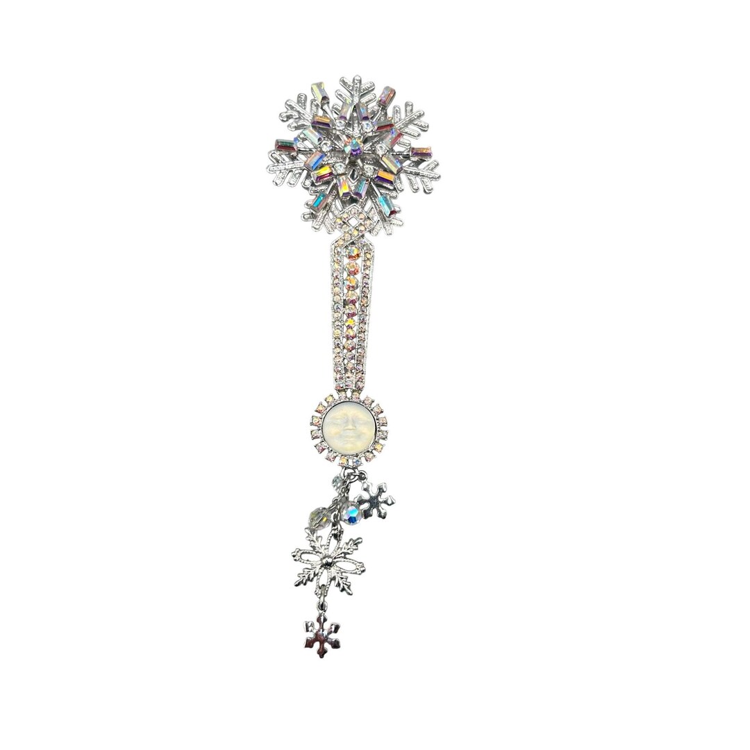 Vintage Kirks Folly Seaview Moon Snowflake Wand Brooch Winter ...
