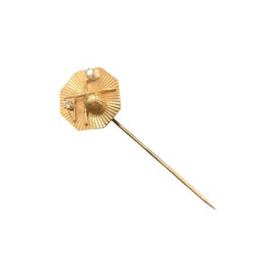 14k Gold Golf Stick Pin Lapel Pin Diamond Accents Vintage 1962 Golfer ...