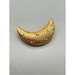 Vintage Christian Dior Moon Brooch Textured Gold Tone Crystals Crescent ...