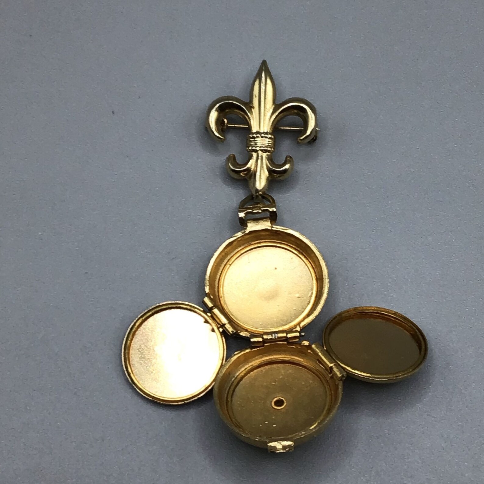 Coro Locket 4 Ways Photo Holder Gold Tone Dangle Blue - Etsy