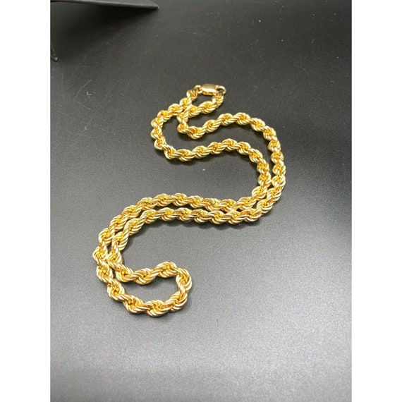 Gold Over Sterling Silver Twisted Rope Chain necklace… - Gem