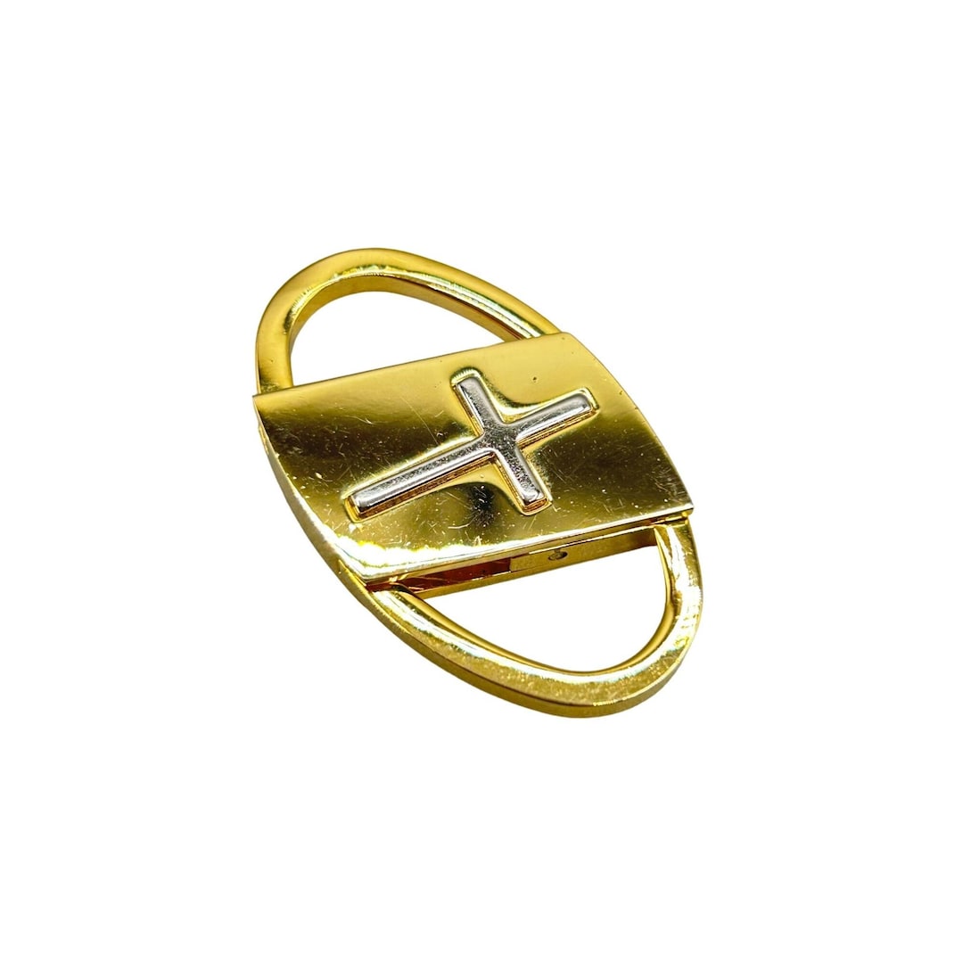 Religious Keyring Cross Design Gold Oval Travel Prayerfully Carefully ...