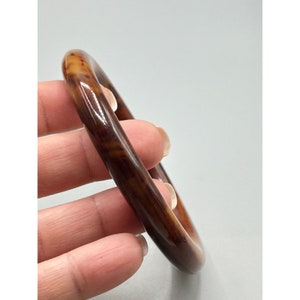 Vintage Bakelite Bangle Bracelet Cylinder Shape Rounded Tubular Brown ...