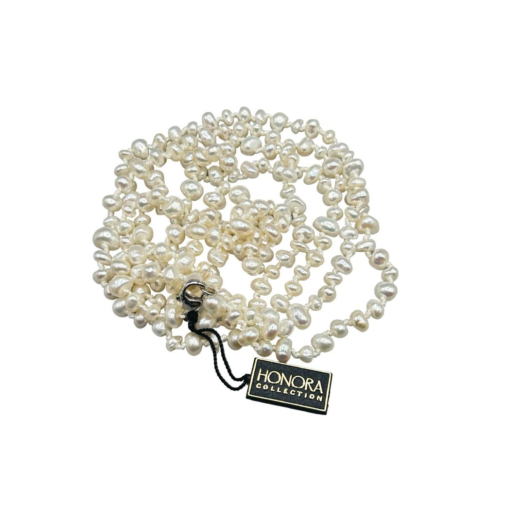 Honora Collection Freshwater White Pearl Necklace Irregular Hand ...