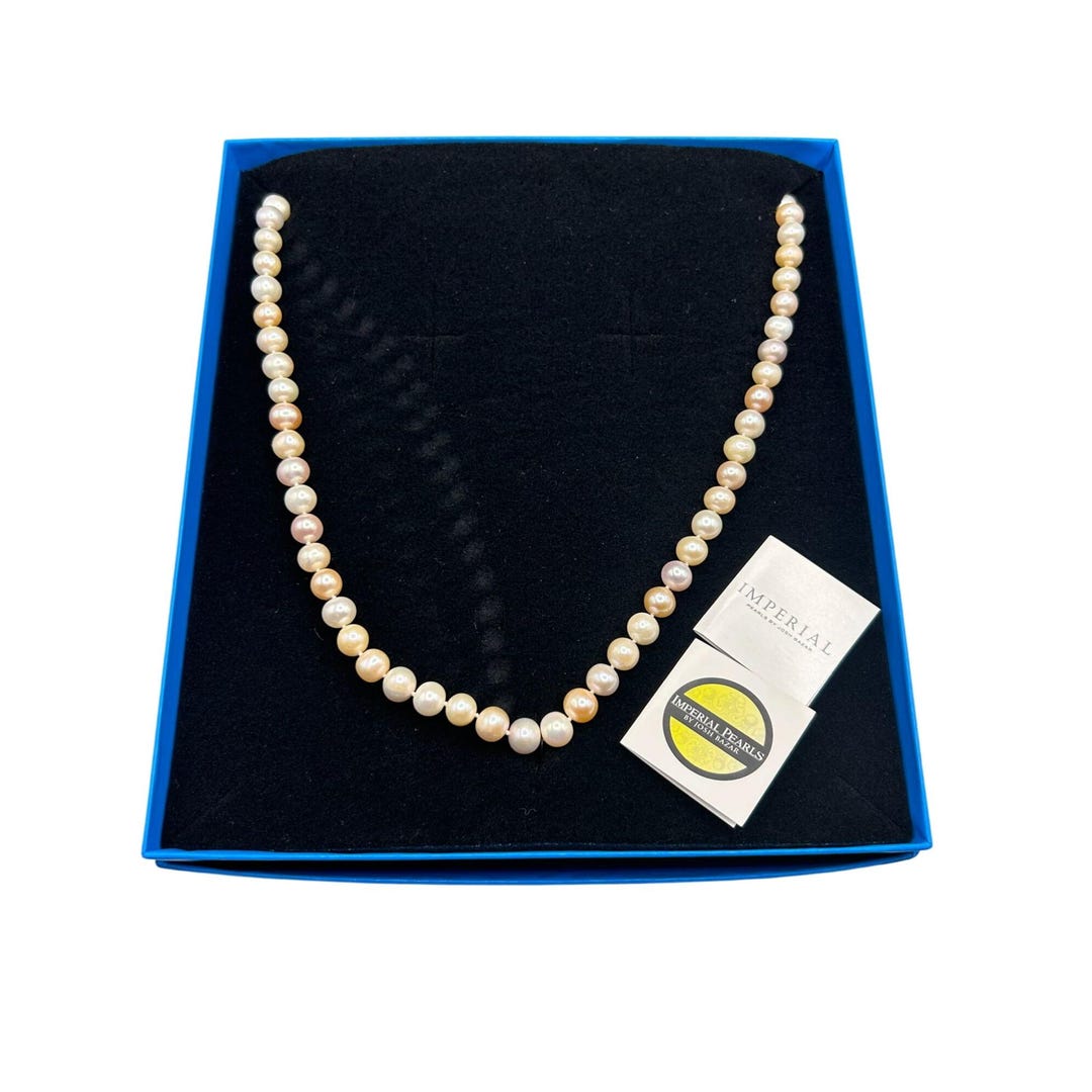 IMPERIAL Pearls Necklace 22" Freshwater Pearls With Sterling Silver ...