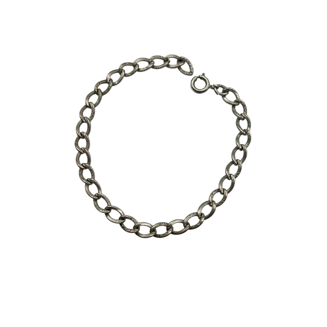 7" Chain Bracelet Sterling Silver Simple Links Great for Charms - Etsy