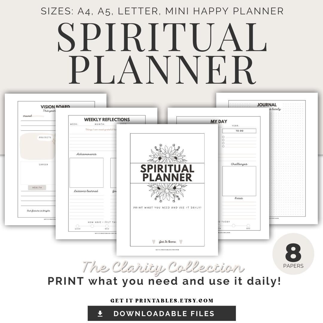 Spiritual Planner | Printable Planner Vision Board, Daily & Weekly ...