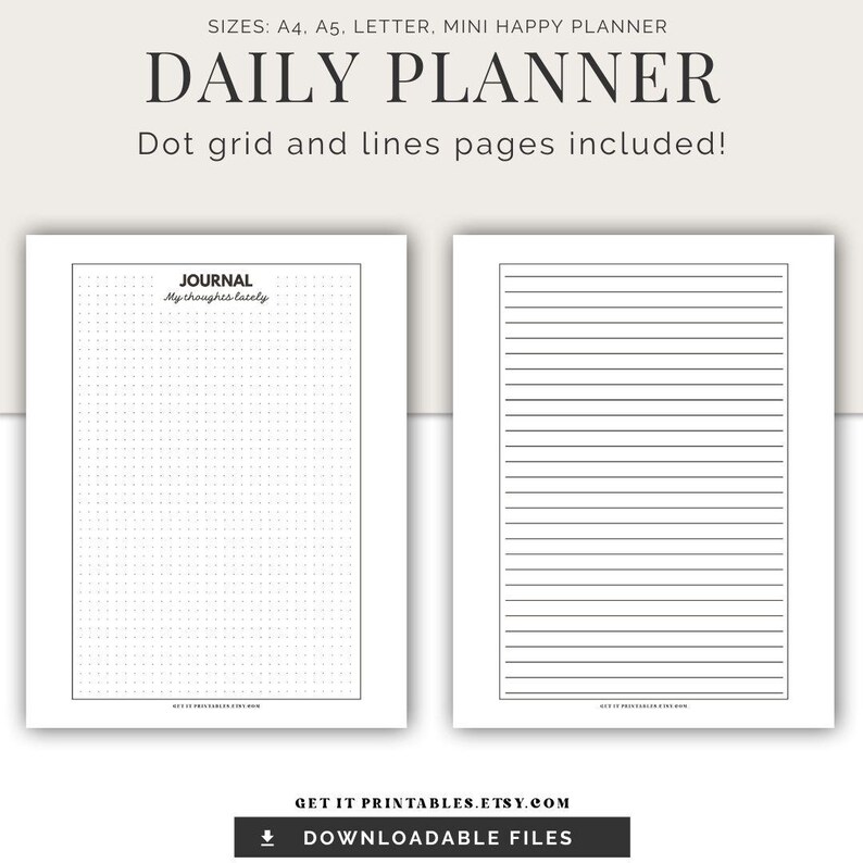 Daily Planner Bundle | Printable Day & Night Planner, Meal Planner ...