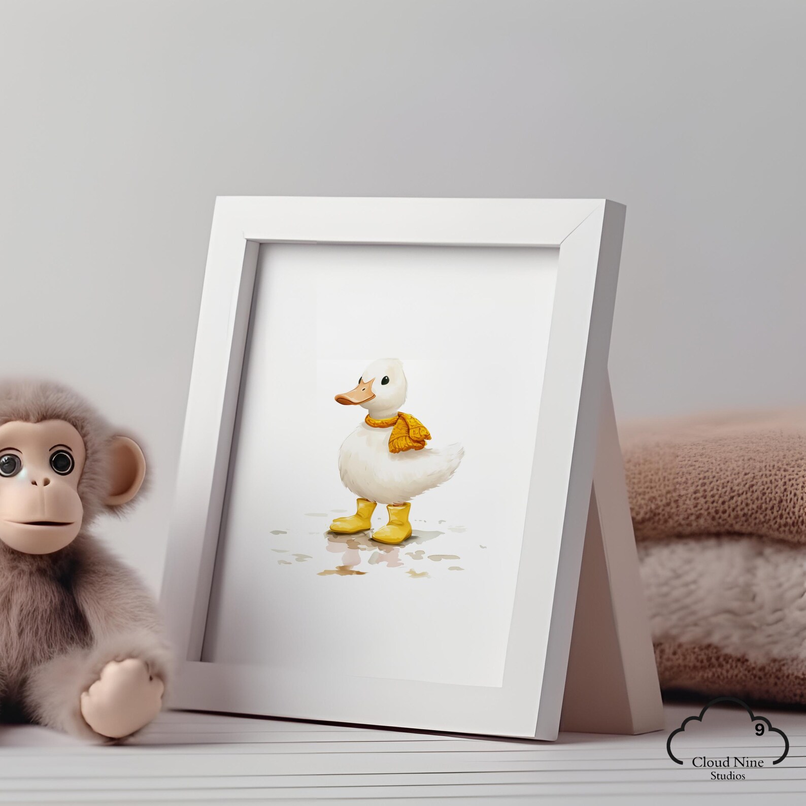 Yellow Duck Nursery Wall Art Set of 3 | Watercolor Nursery Decor ...