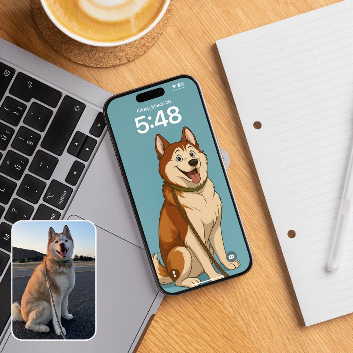 Customized Digital Pet Art Wallpaper Personalized Pet Portrait Phone ...