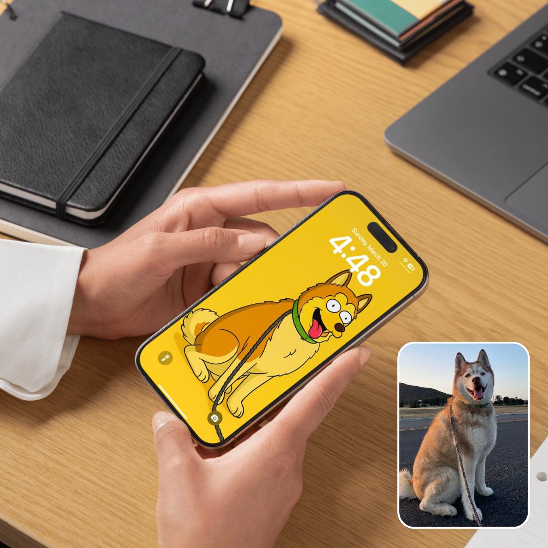 Customized Digital Pet Art Wallpaper Personalized Pet Portrait Phone ...