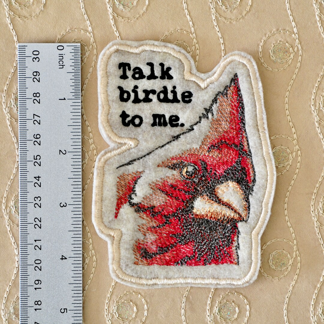 Red Cardinal Patch: "talk Birdie to Me" Iron on / Sew on (4 Inches) - Etsy