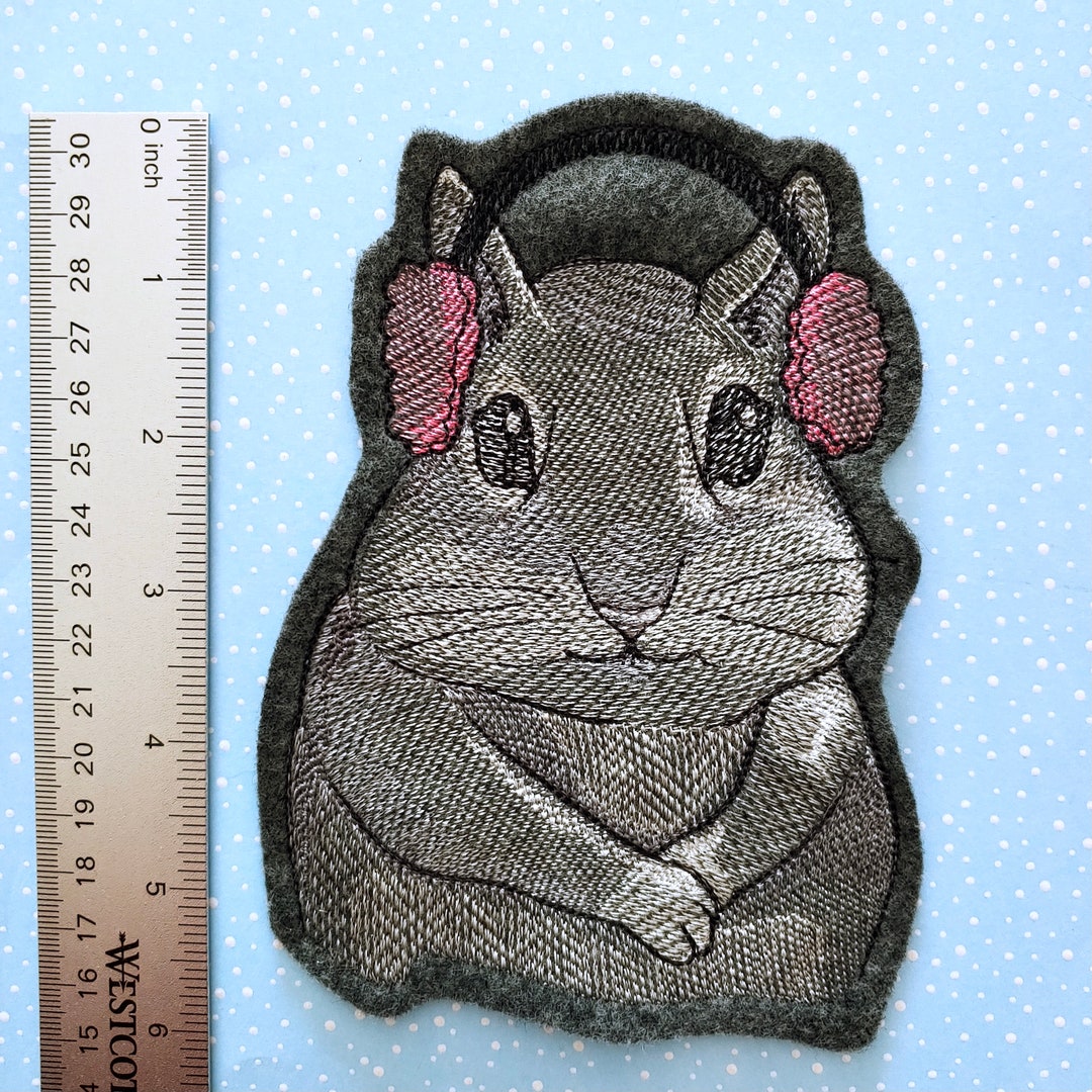 Patch Chipmunk With Headphones Iron on or Sew on Clothing Patch 6 X 4. ...