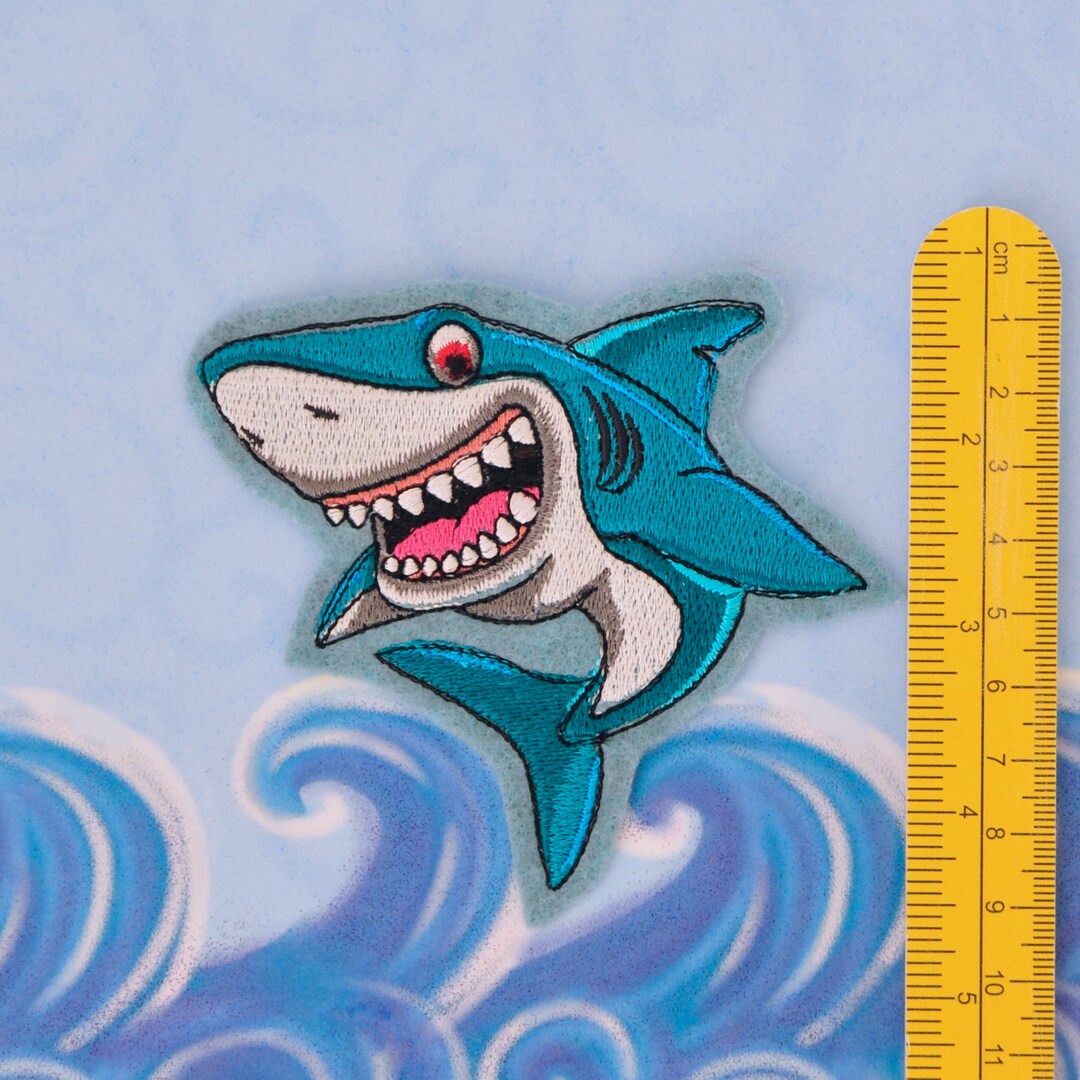 Shark Patch Iron on / Sew on Clothing Patches Iron on or Sew on ...