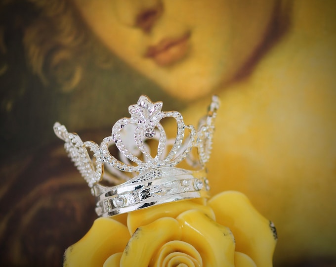 Mini Tiara Rhinestone Crown 1 3/4 Inches Tall X 1 1/2 Inch - Etsy