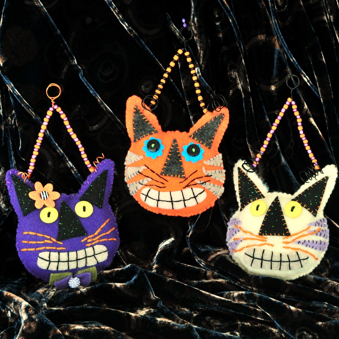 Halloween Cat Faces Funny Decoration Gift Costume Trick or Treat Hand ...