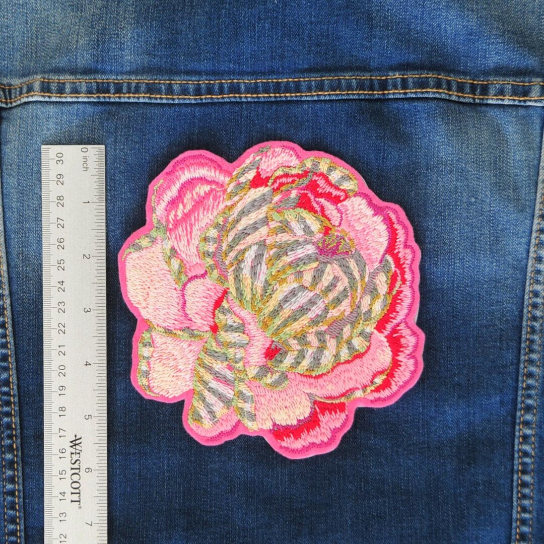 Tula Pink Design Cabbage Rose Iron on Patch / Clothing / Backpack Golf ...
