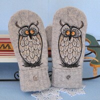 Knitting Pattern - Owl Mittens - Knit Flat on 2 Needles - Quick to Knit ...
