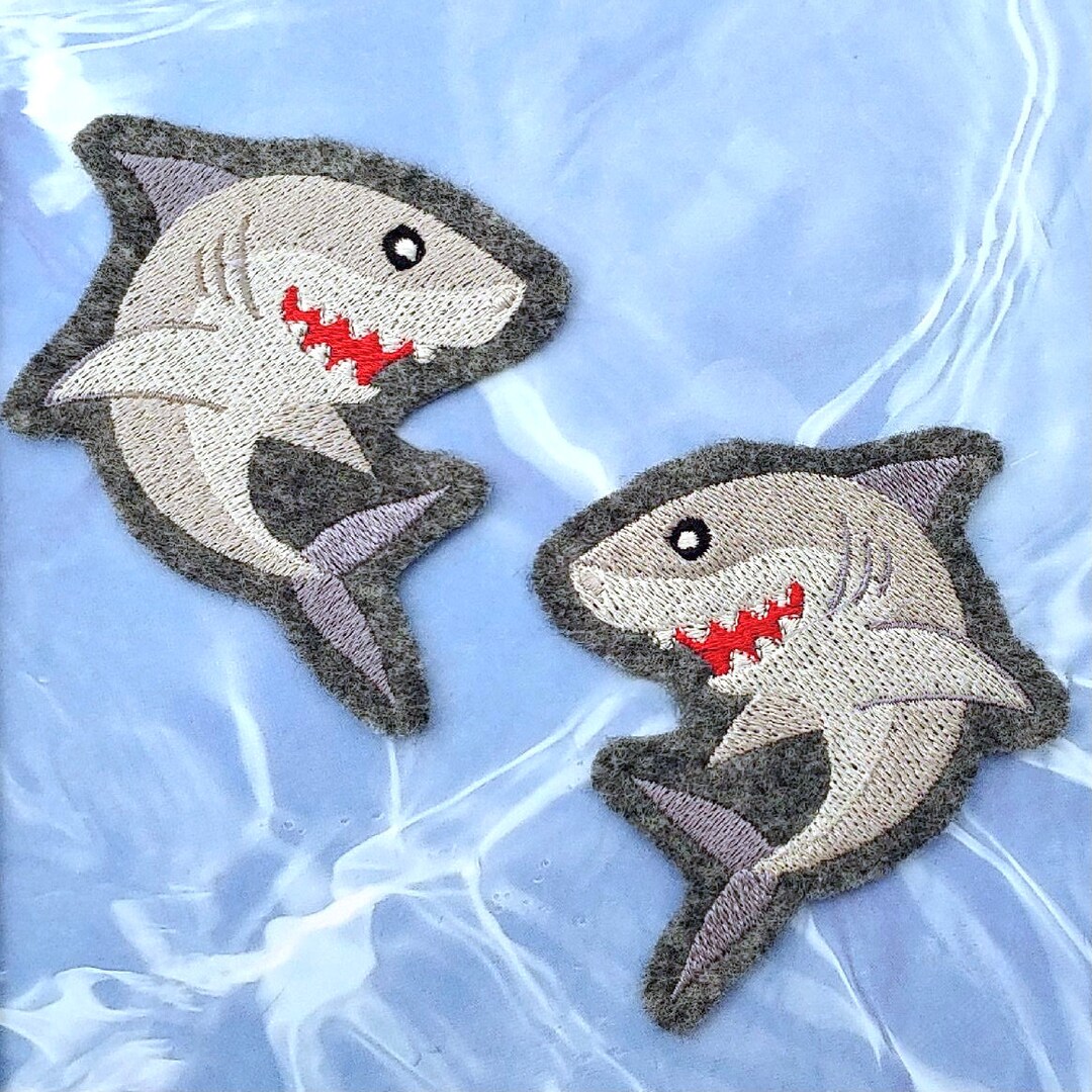 Shark Patch Iron on / Sew on Clothing Patches Inches Iron on or Sew on ...