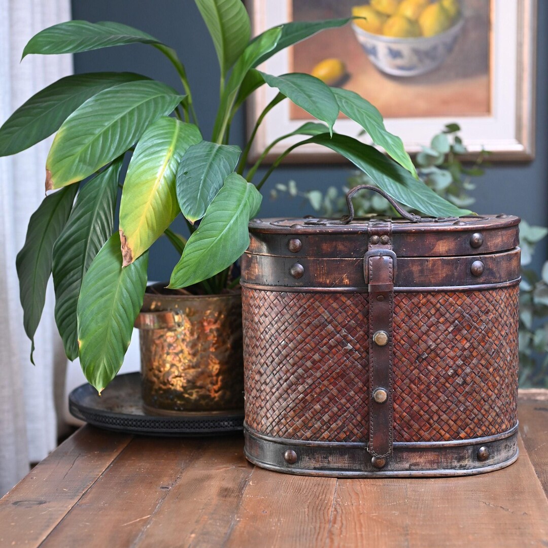 Antique Wood & Lattice Storage Box - Etsy