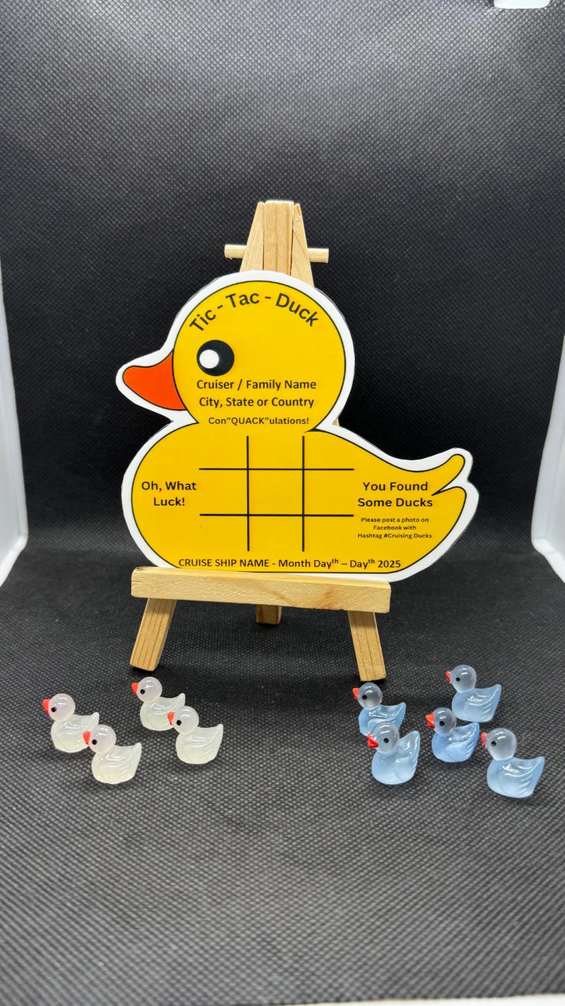 Personalized Tic Tac Toe Duck Game for Cruise Ship Keep or Hide - Gift ...