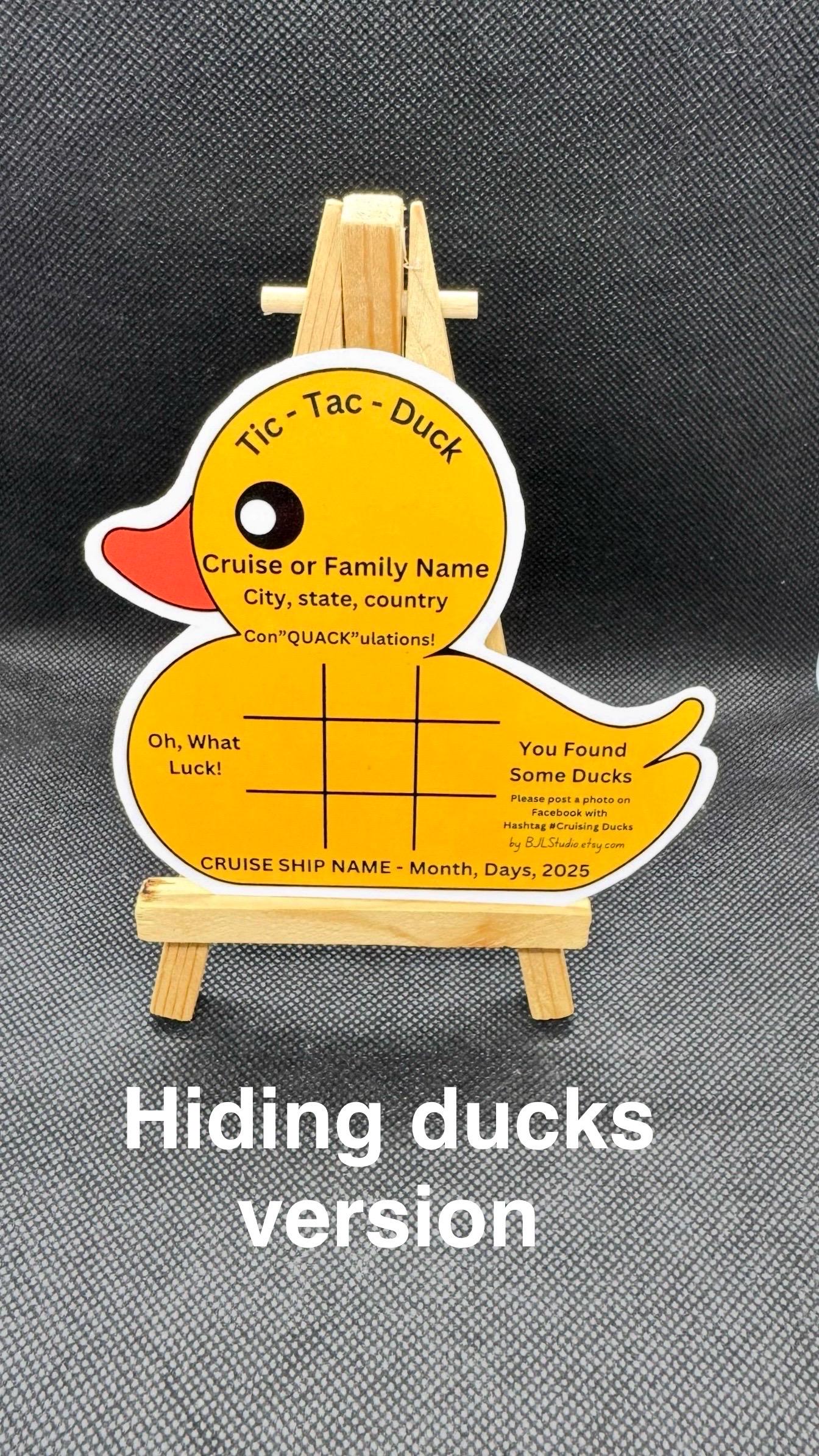 Personalized Tic Tac Toe Duck Classic - Game for Cruise Ship Keep or ...