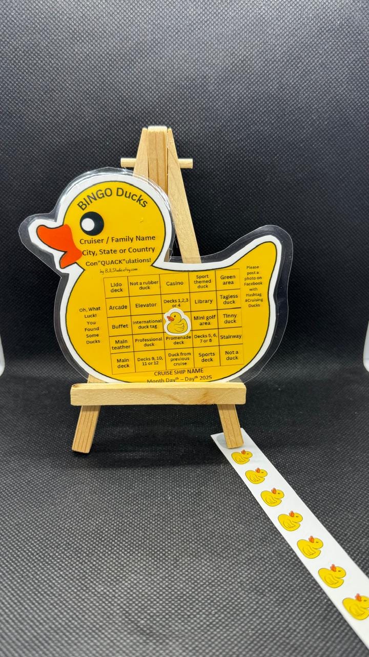 Cruising Ducks Bingo Duck Game for Cruise Ship Keep or Hide Duck Game ...
