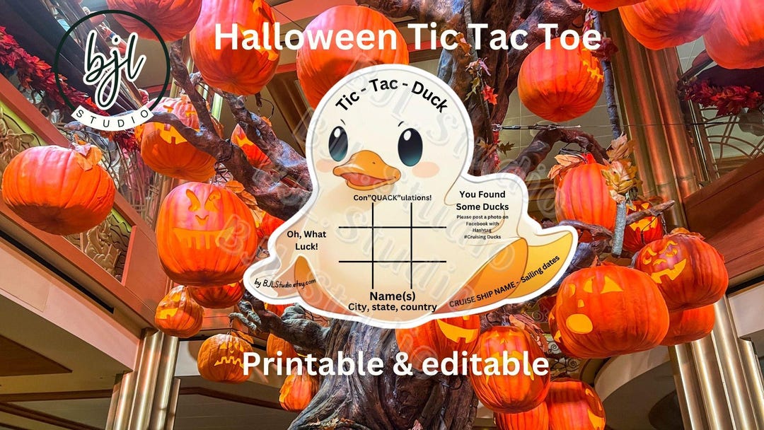 Editable & Printable Halloween Tic Tac Toe Duck Game - Cruising Ducks ...