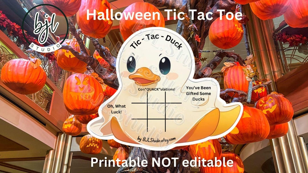 Printable Halloween Ghost Tic Tac Toe Duck Game Template -cruising ...