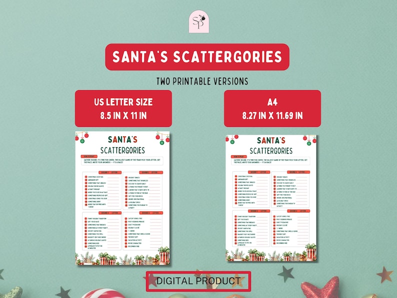 Christmas Scattergories Game | Winter Party Activity for Adults ...