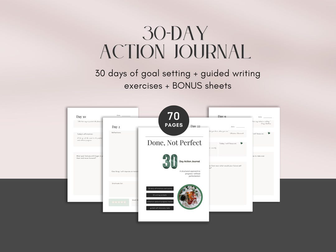 Printable & Digital 30-day Journal: Consistency, Motivation, Goal ...