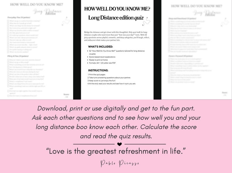 How Well Do You Know Me? LDR Game for Couples | Long Distance ...