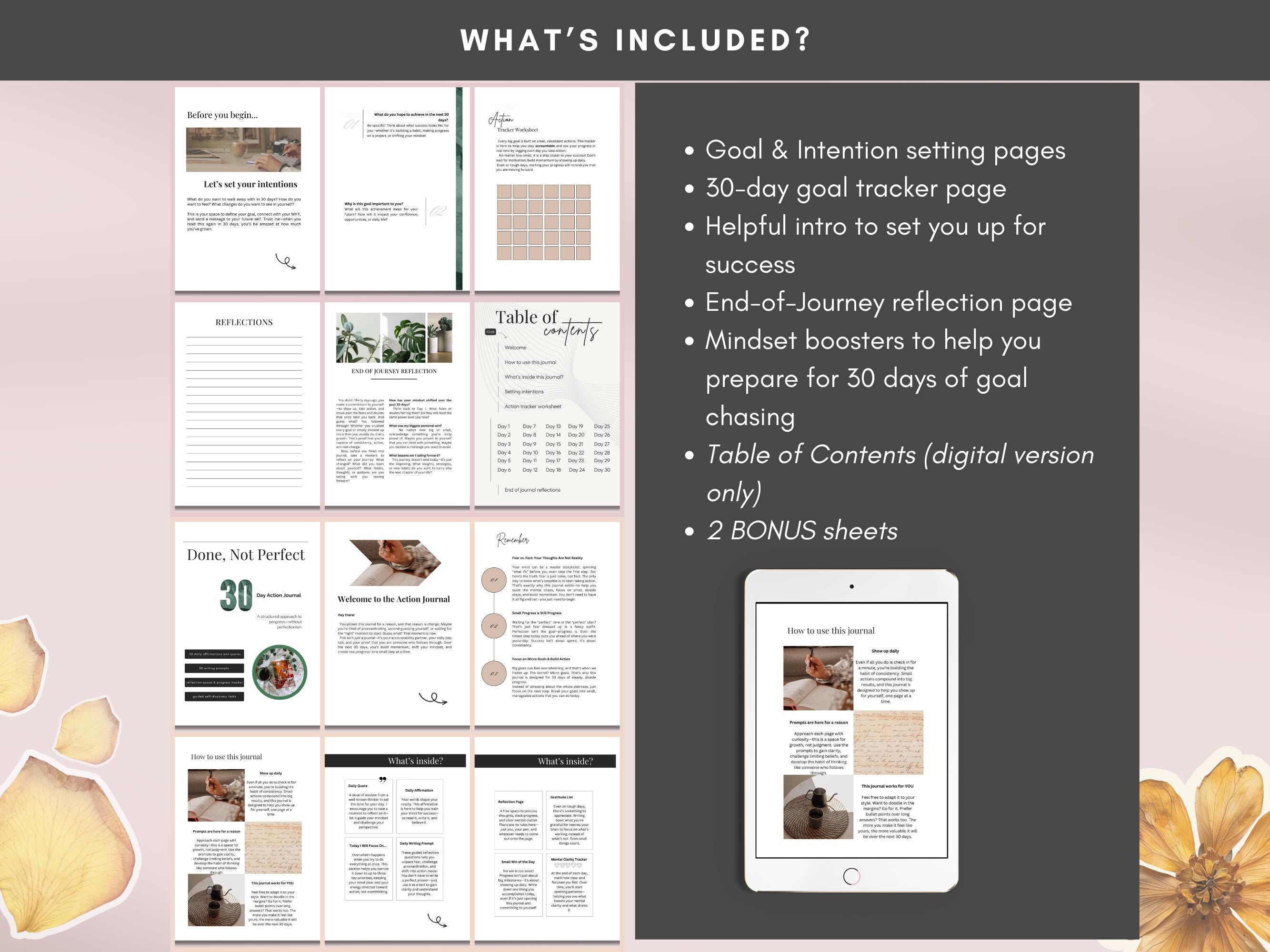 Printable & Digital 30-day Journal: Consistency, Motivation, Goal ...