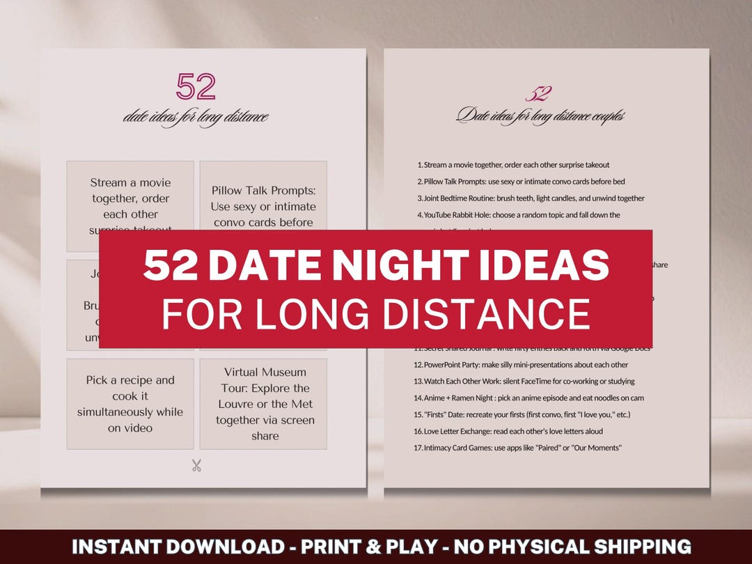 52 Fun Date Ideas for Long Distance Couples, Virtual Date Night ...