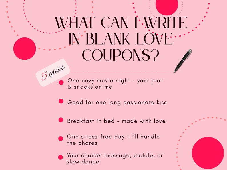 Printable Blank Love Coupons: Customizable Gift (A4 & Letter PDF) - Etsy