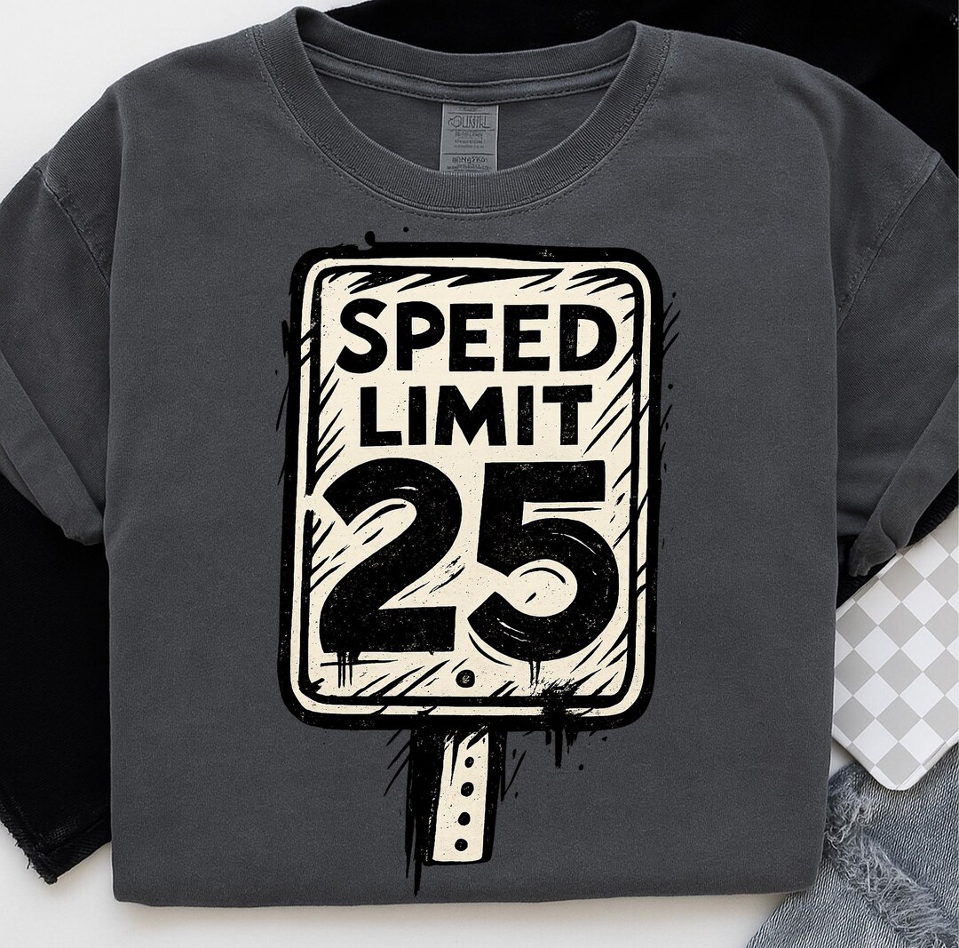 Vintage Speed Limit 25 Distressed Retro Road Sign PNG – Digital ...