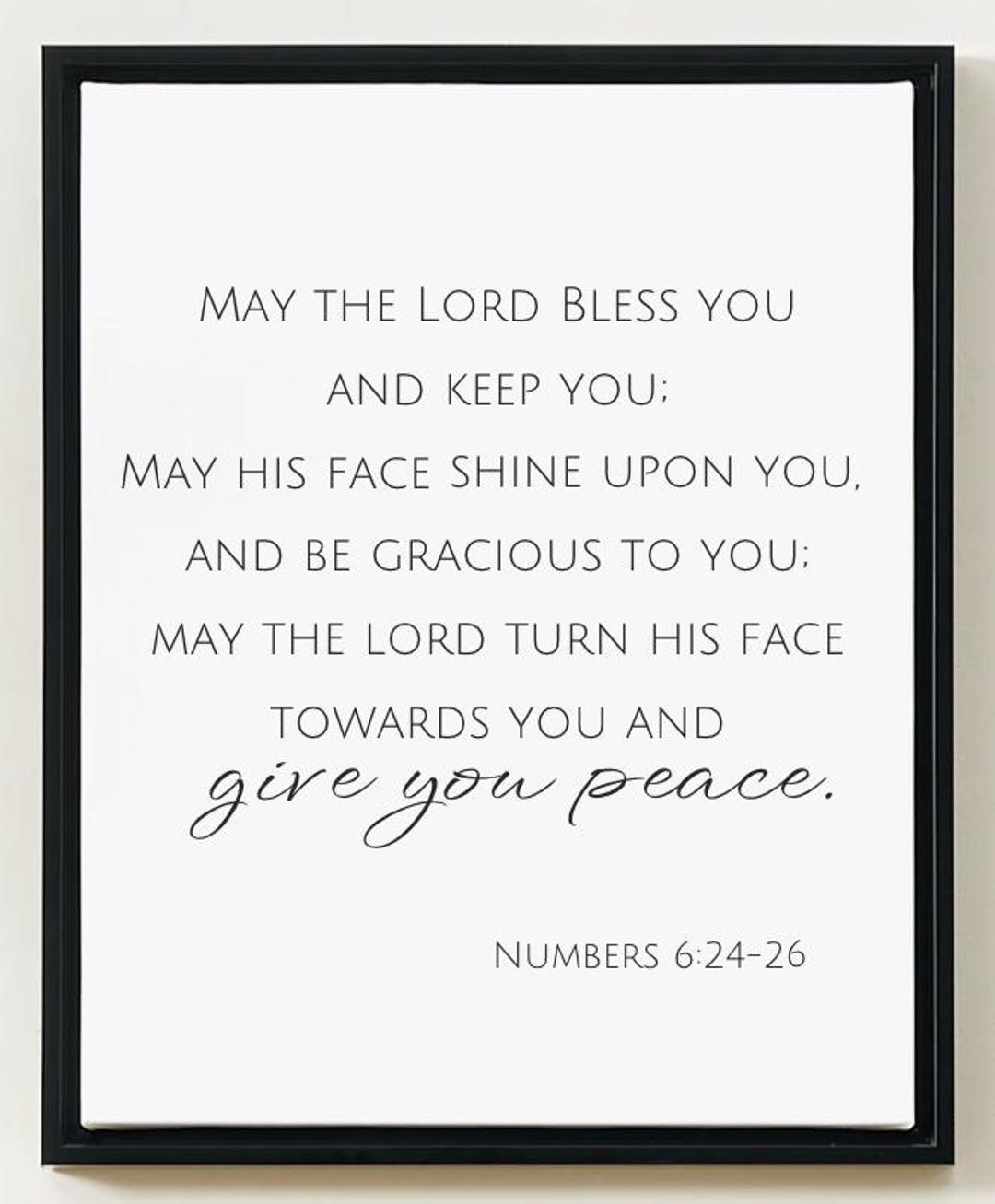 Blessing Scripture Printable | Numbers 6:24-26 | Christian Wall Art ...