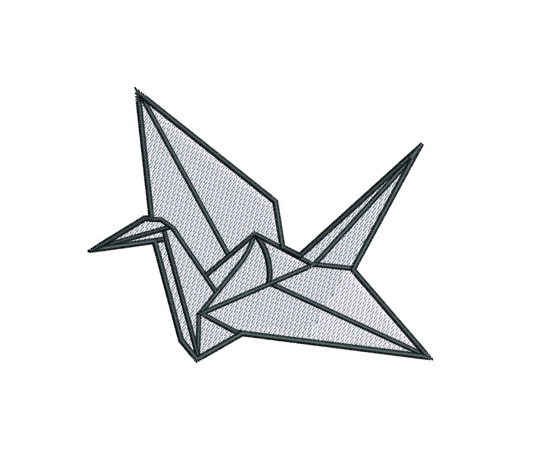 Origami Bird Embroidery Design, Geometric Bird Pattern, Paper Crane ...