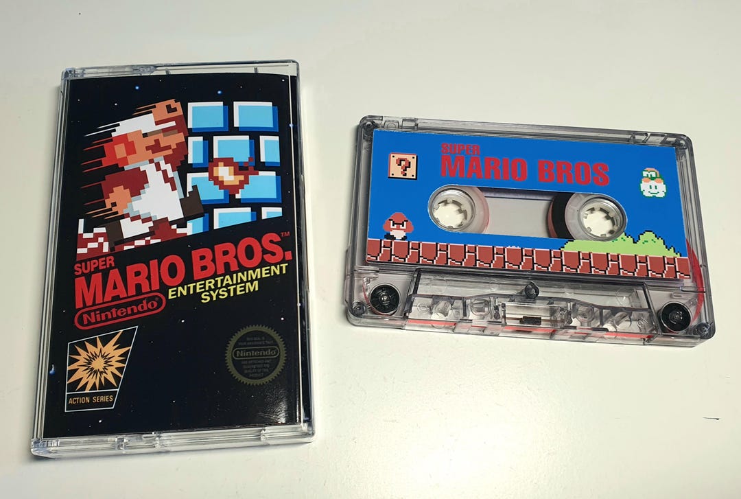 Super Mario Bros Cassette Video Game Soundtrack Nintendo 64 Gift NES ...