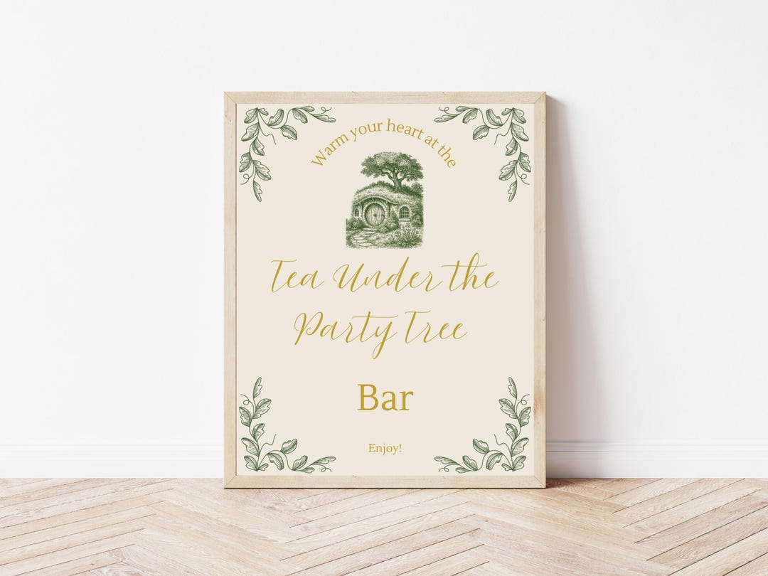 LOTR Baby Shower Tea Bar Sign Customizable Template, Middle Earth ...